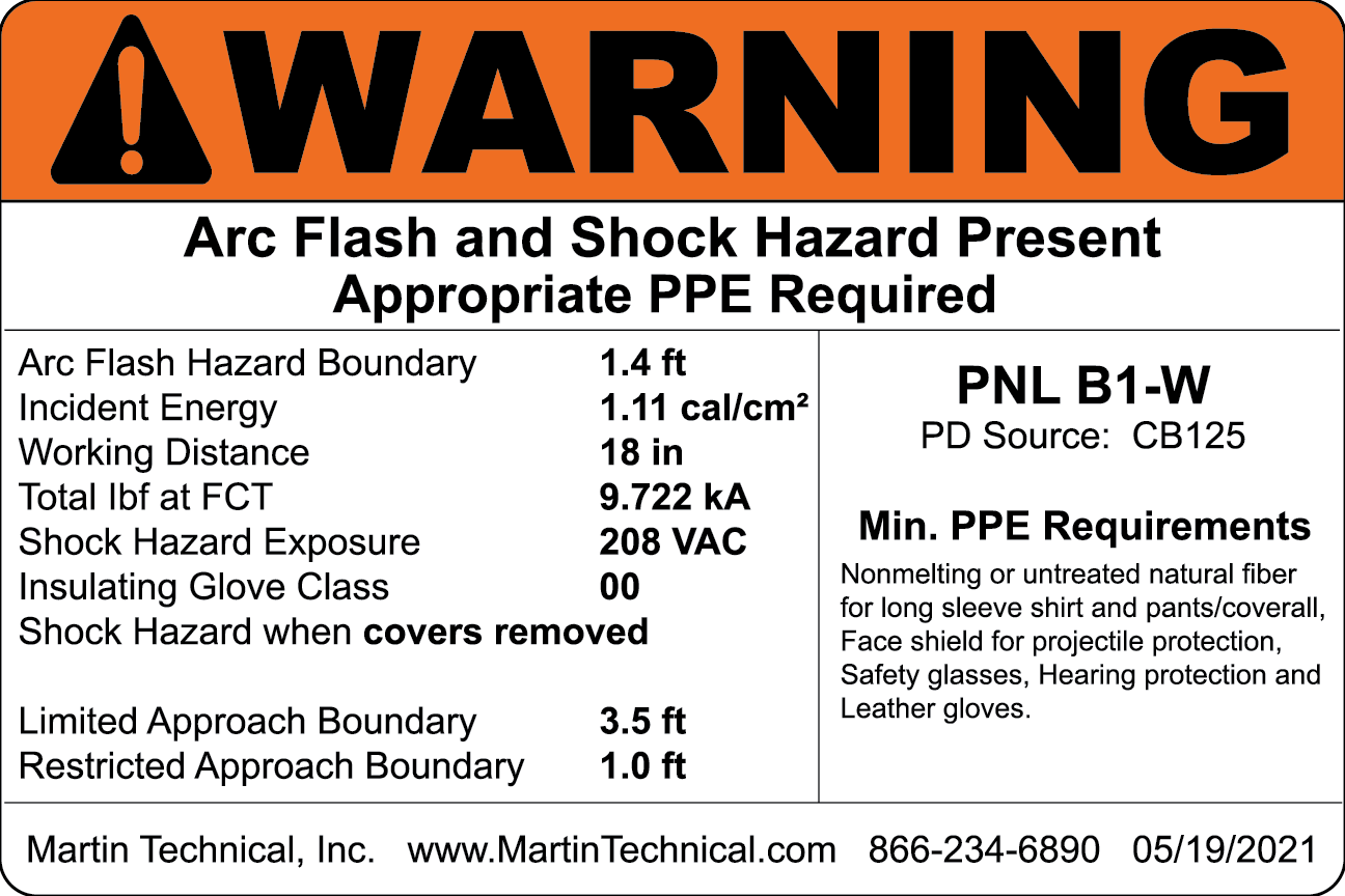 Arc Flash Risk Assessment & Labeling - Martin Technical